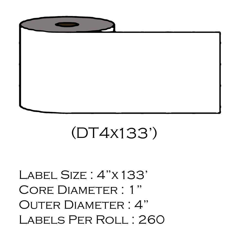 4" x 133' Thermal Labels – 260/Roll, 1" Core – Label Supply Mart