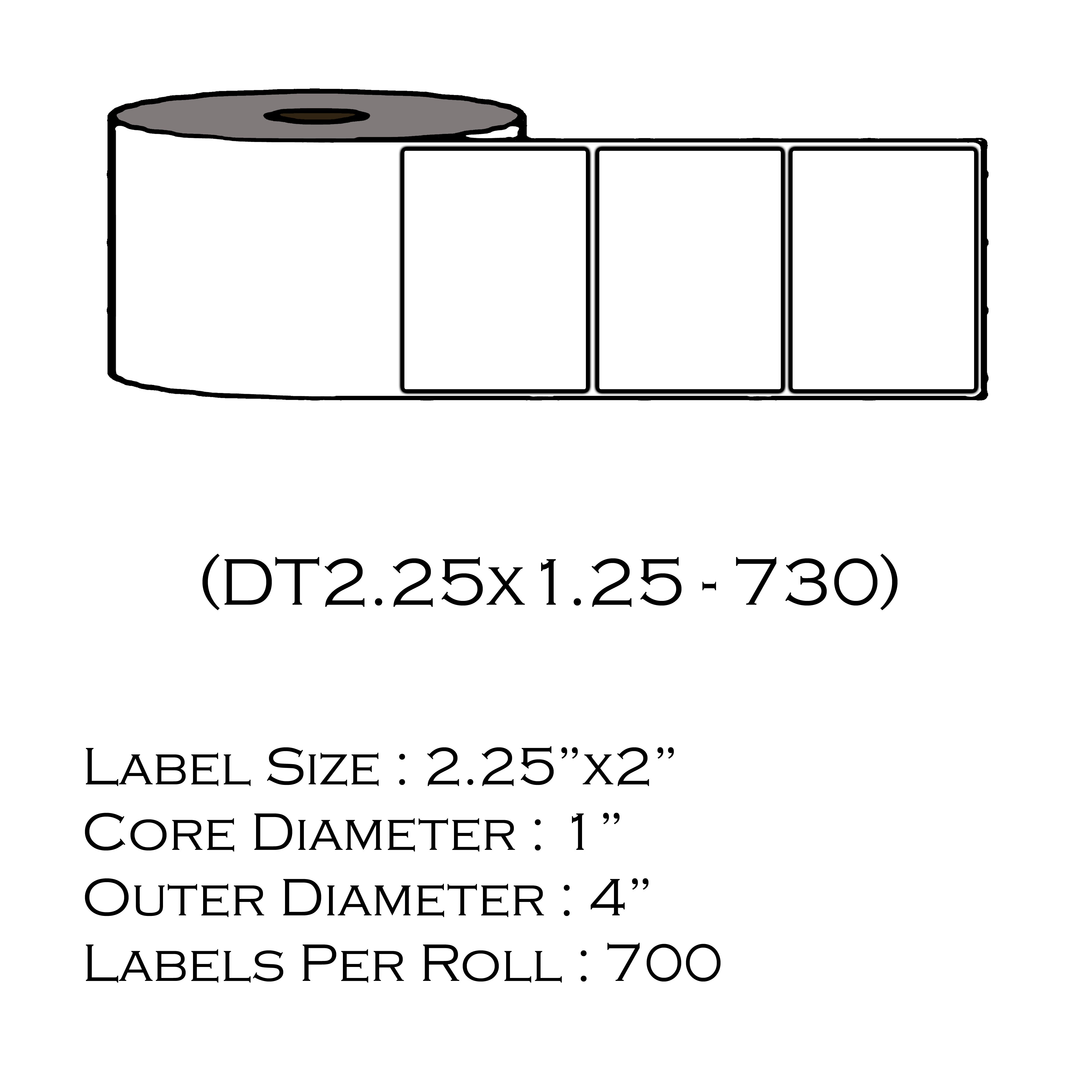 Thermal Labels 2.25"x2" - 730/Roll (Hasler) – Label Supply Mart